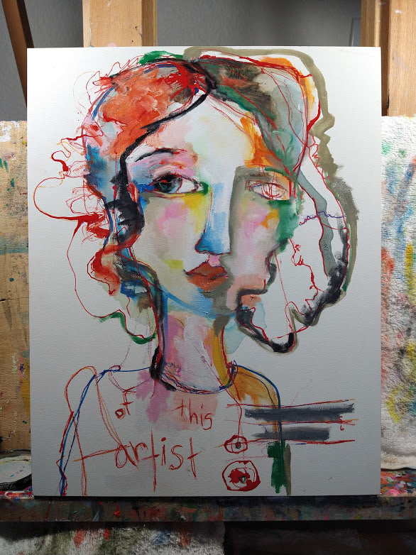 Original oil painting feminine figure loose gestural bold color style ...